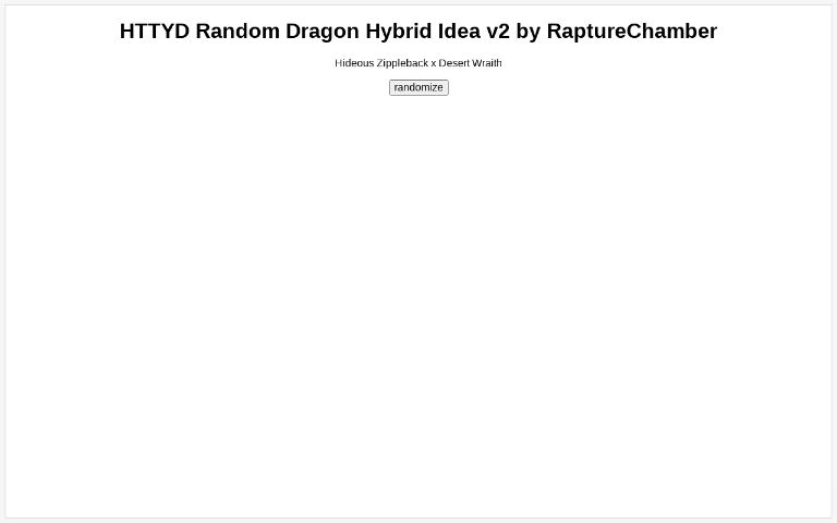 HTTYD Random Dragon Hybrid Idea v2 by RaptureChamber ― Perchance Generator