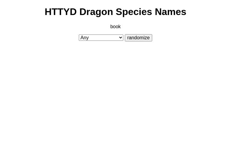 HTTYD Dragon Species Names ― Perchance Generator