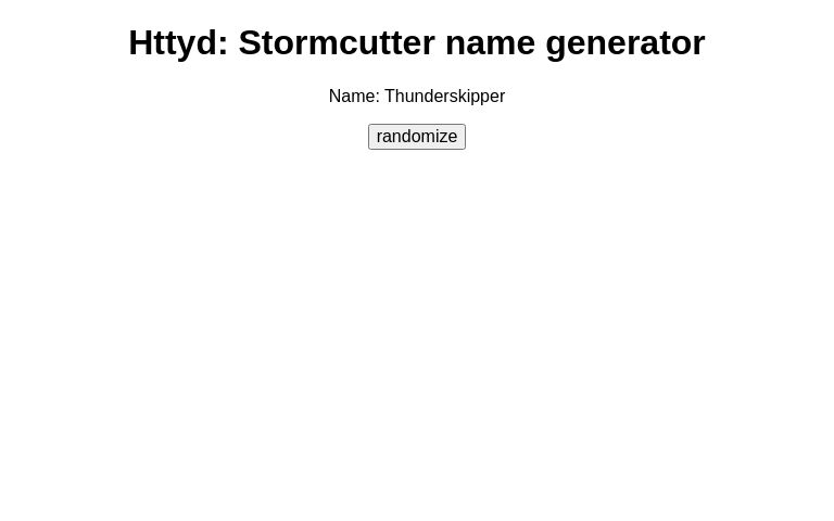 Httyd: Stormcutter name generator
