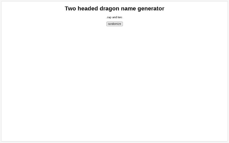 Two headed dragon name generator