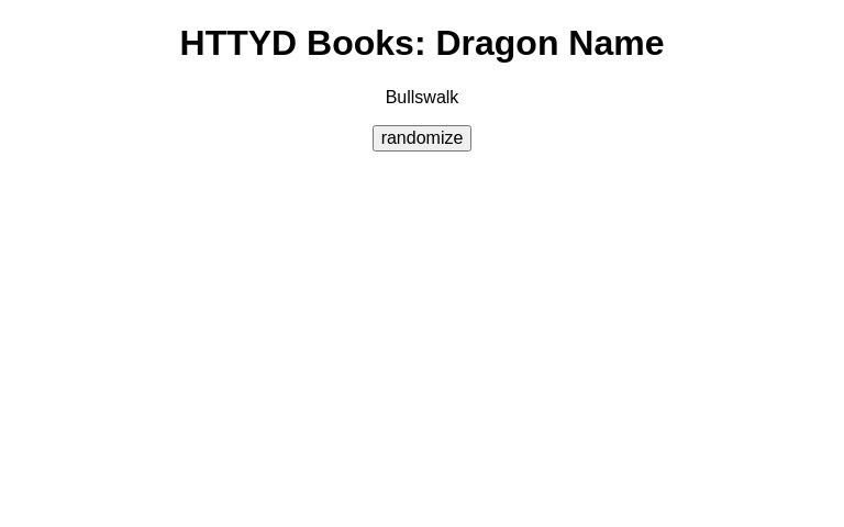 HTTYD Books: Dragon Name ― Perchance Generator