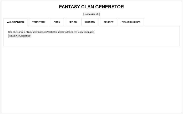 FANTASY CLAN GENERATOR