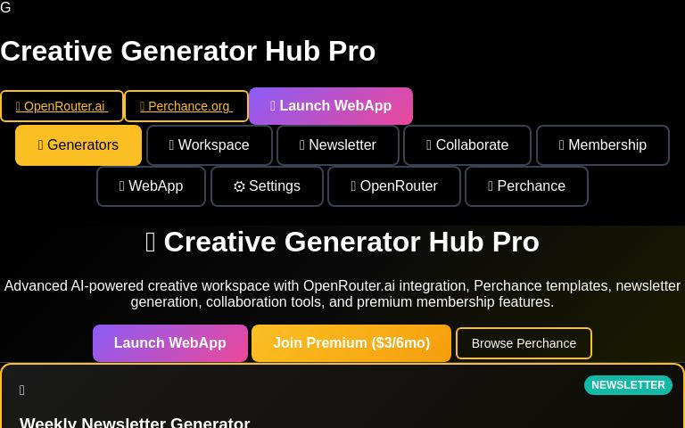 Creative Generator Hub Pro