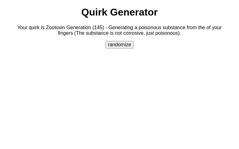 Quirk Generator