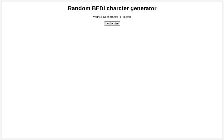 Random BFDI charcter generator
