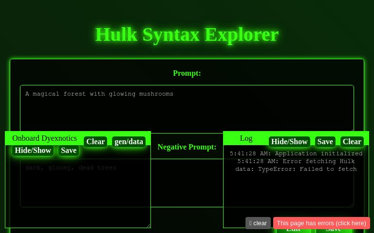 Hulk Syntax Explorer ― Perchance Generator