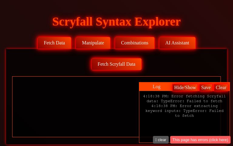 Scryfall Syntax Explorer ― Perchance Generator