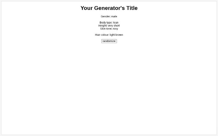 Minimal ― Perchance Generator