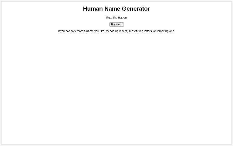 Human Name Generator