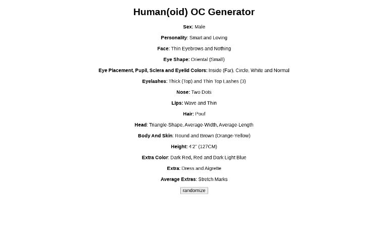 Human(oid) OC Generator