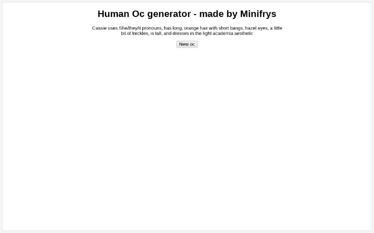 Human Oc generator - made by Minifrys