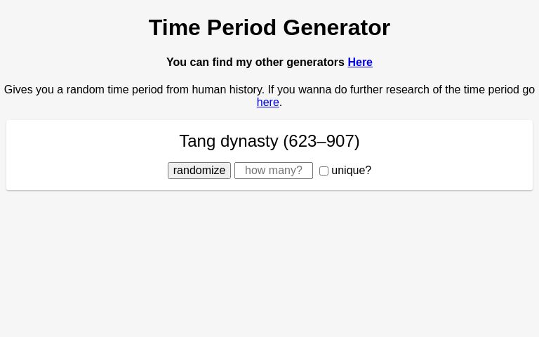 Time Period Generator