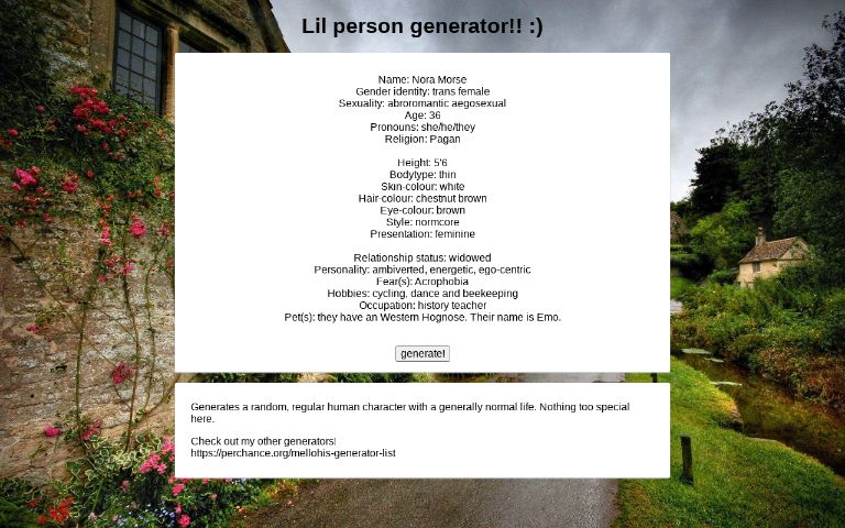 Lil person generator!! :)