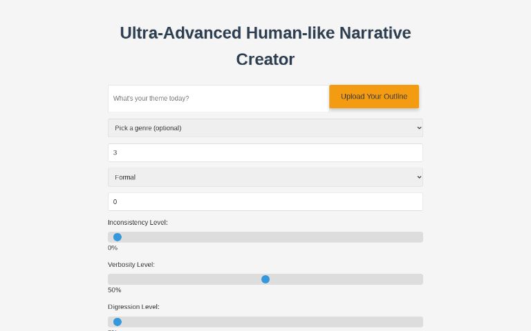 Ultra-Advanced Human-like Narrative Creator ― Perchance Generator
