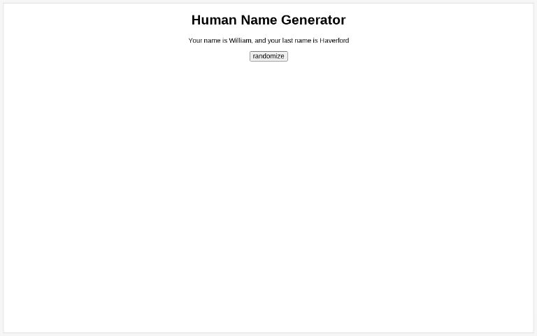 Human Name Generator