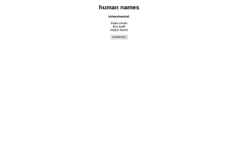 human names ― Perchance Generator