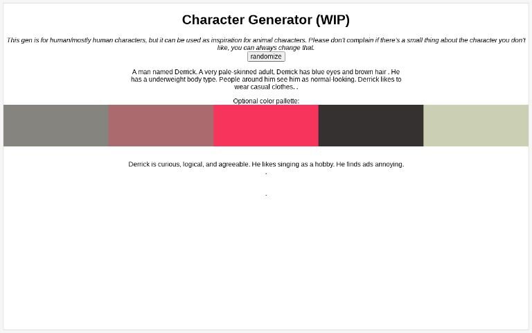 Character Generator (WIP)