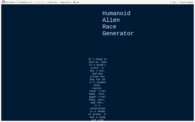 Humanoid Alien Race ― Perchance Generator