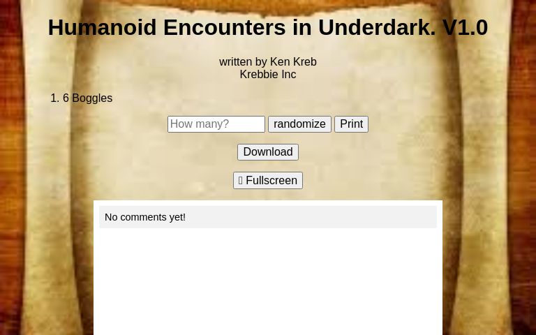 Humanoid Encounters in Underdark. V1.0 ― Perchance Generator