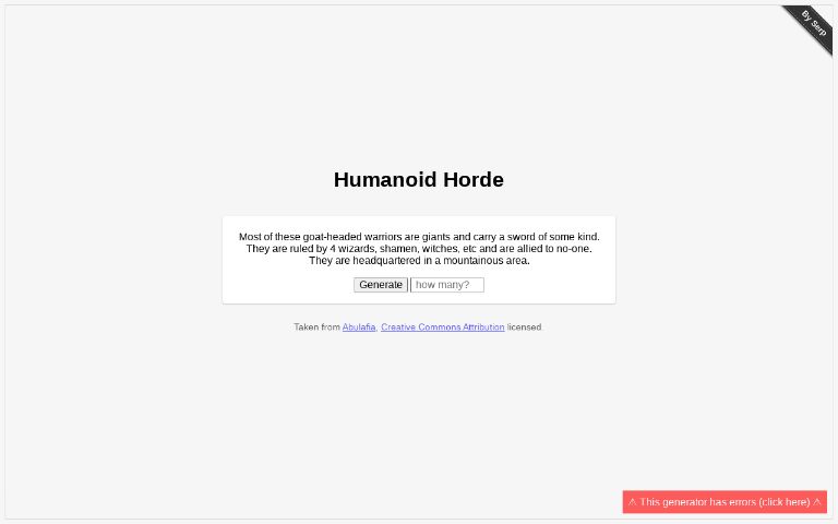 Humanoid Horde ― Perchance Generator
