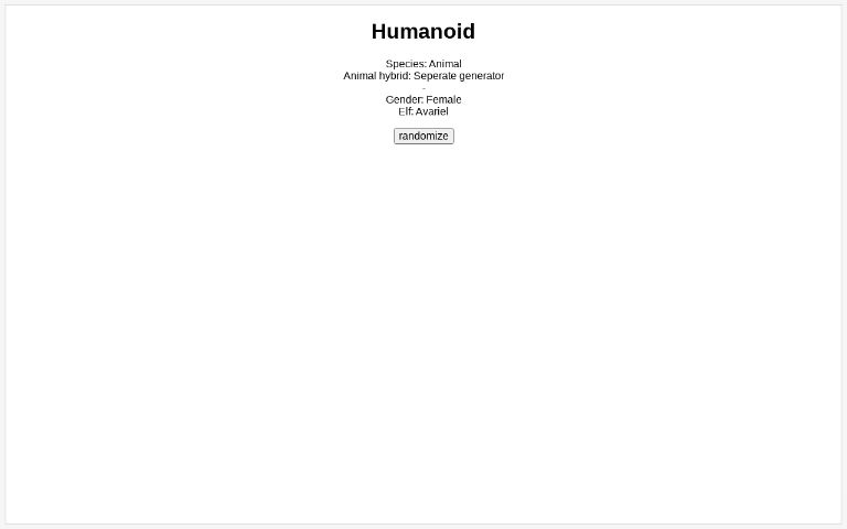 Humanoid ― Perchance Generator