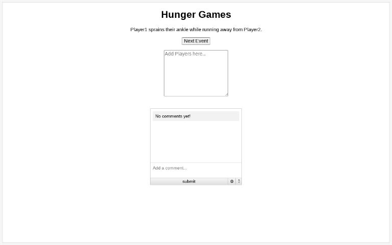 Hunger Games ― Perchance Generator