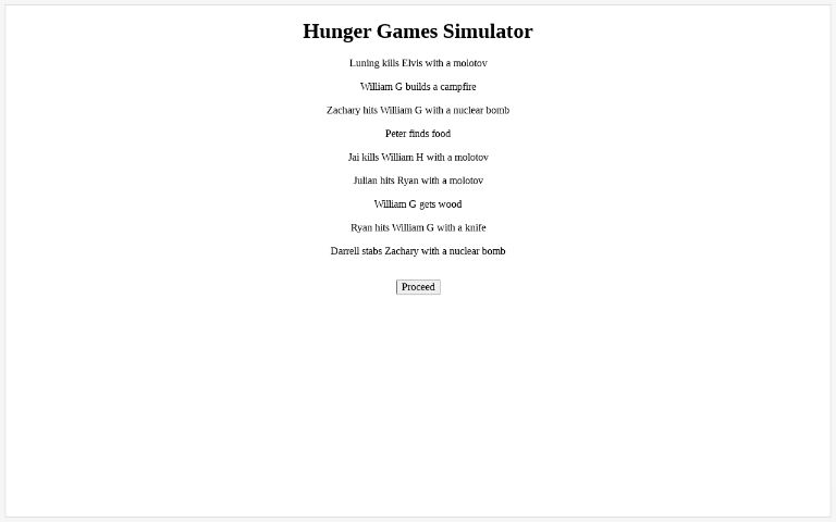 Hunger Games Simulator ― Perchance Generator