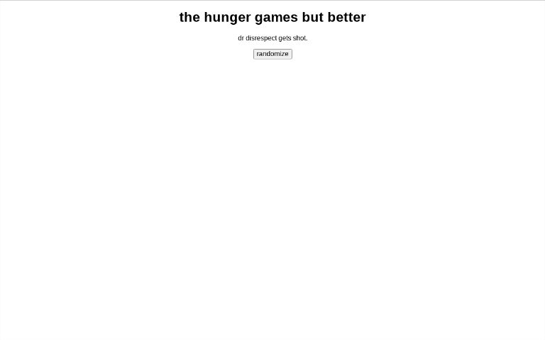 the hunger games but better ― Perchance Generator