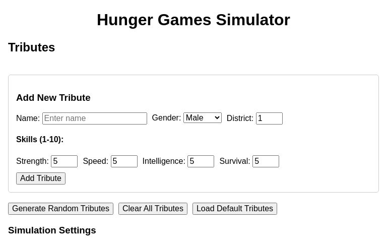 Hunger Games Simulator ― Perchance Generator