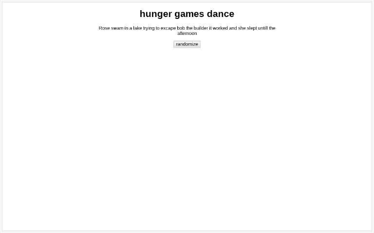 hunger games dance ― Perchance Generator