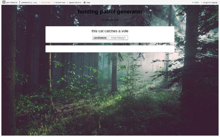 hunting patrol generator