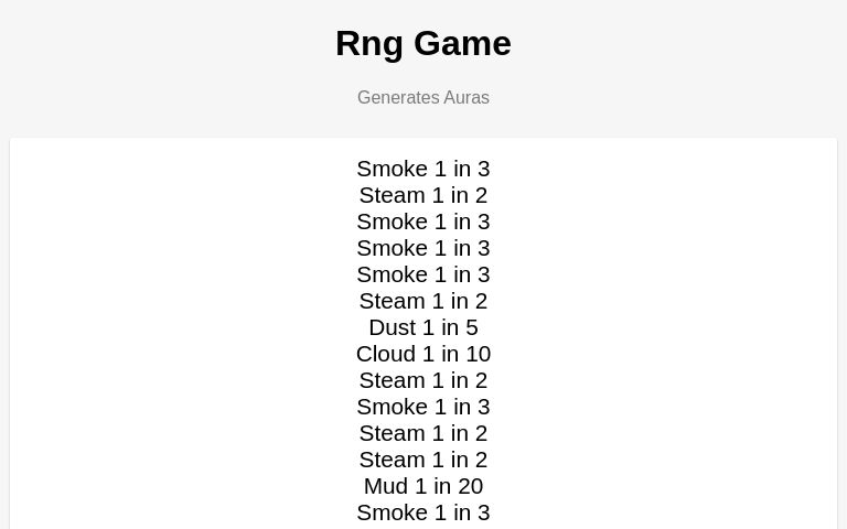 Rng Game ― Perchance Generator