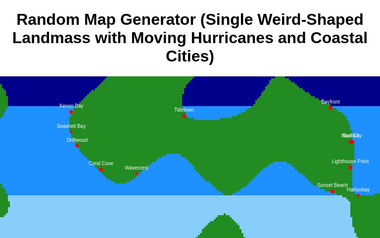 Random Map Generator (Single Weird-Shaped Landmass with Moving ...