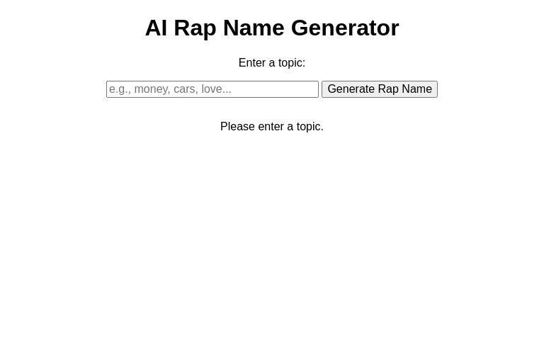 AI Rap Name Generator