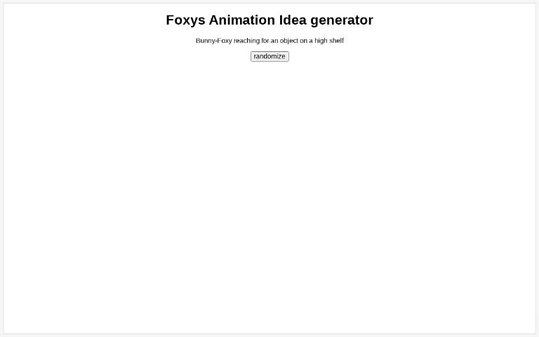 Foxys Animation Idea generator