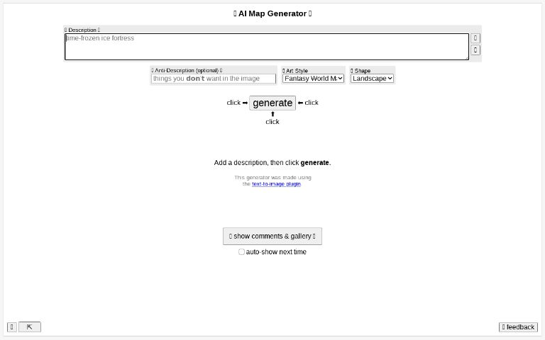 AI Map Generator (free, no sign-up, unlimited)