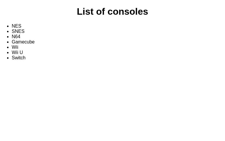 List of consoles ― Perchance Generator