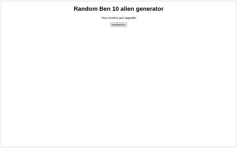 Random Ben 10 alien generator