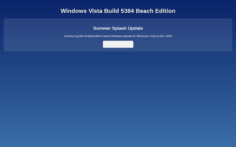 Windows Vista Build 5384 Beach Edition ― Perchance Generator
