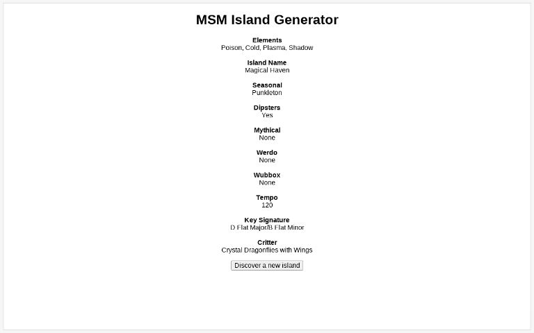 MSM Island Generator