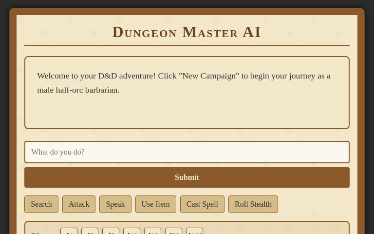 Dungeon Master AI ― Perchance Generator