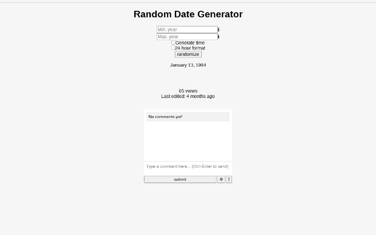 Random Date Generator