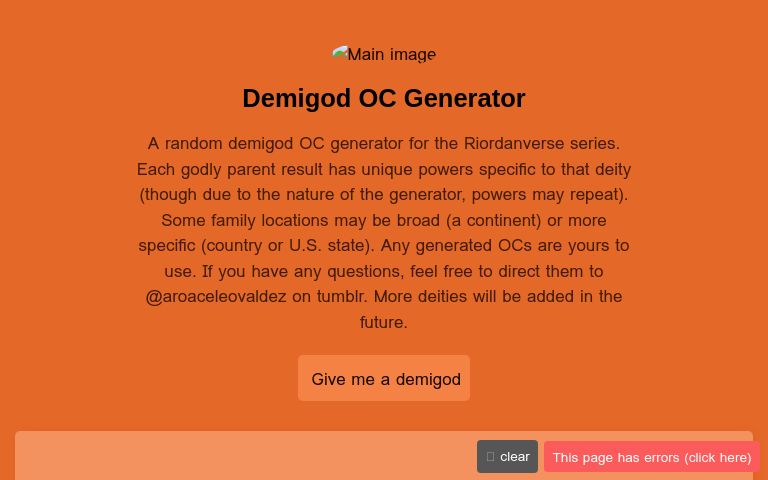 Demigod OC Generator