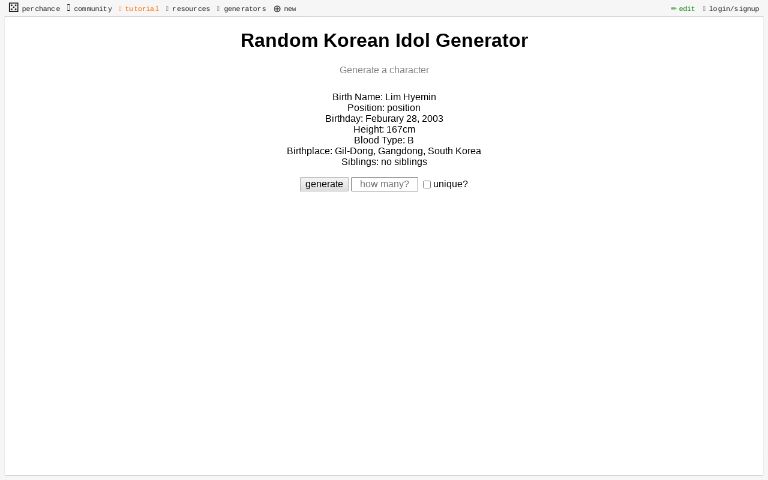 Random Korean Idol Generator