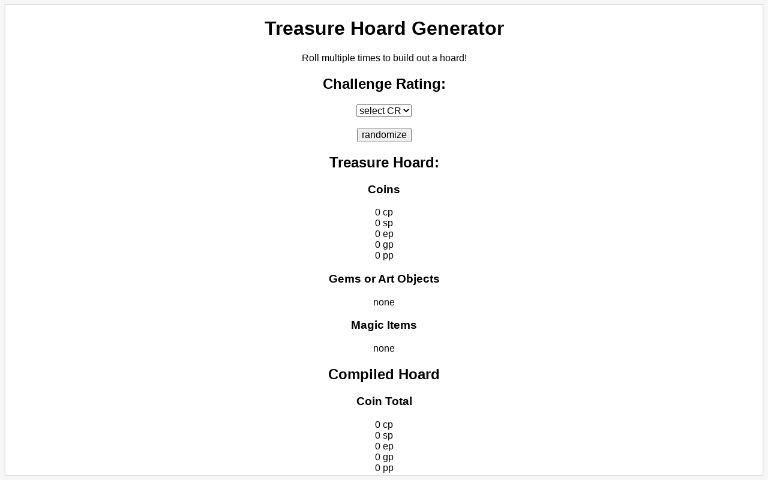 Treasure Hoard Generator