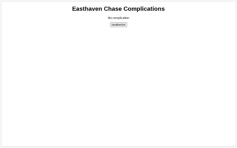 Easthaven Chase Complications ― Perchance Generator