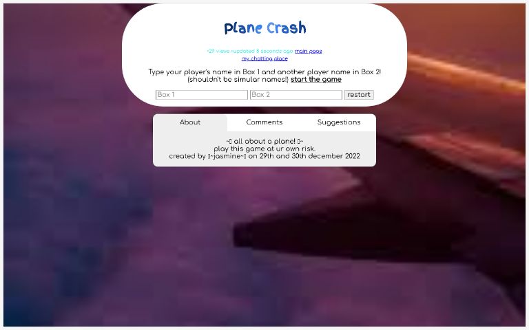 Plane Simulator ― Perchance Generator
