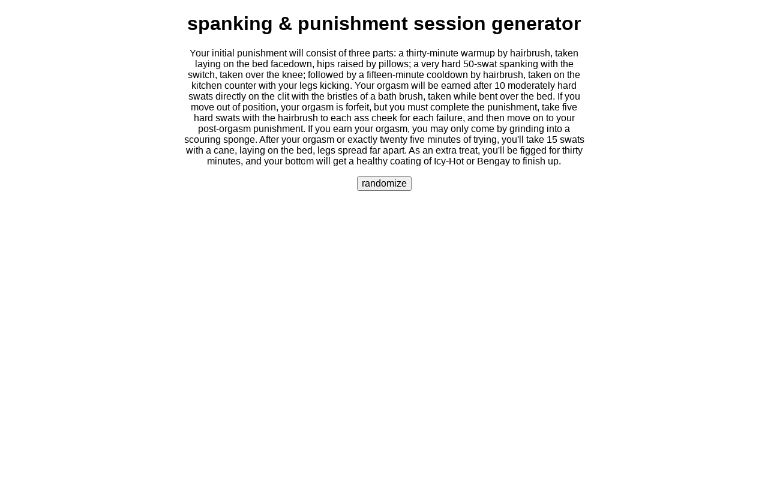 spanking & punishment session generator