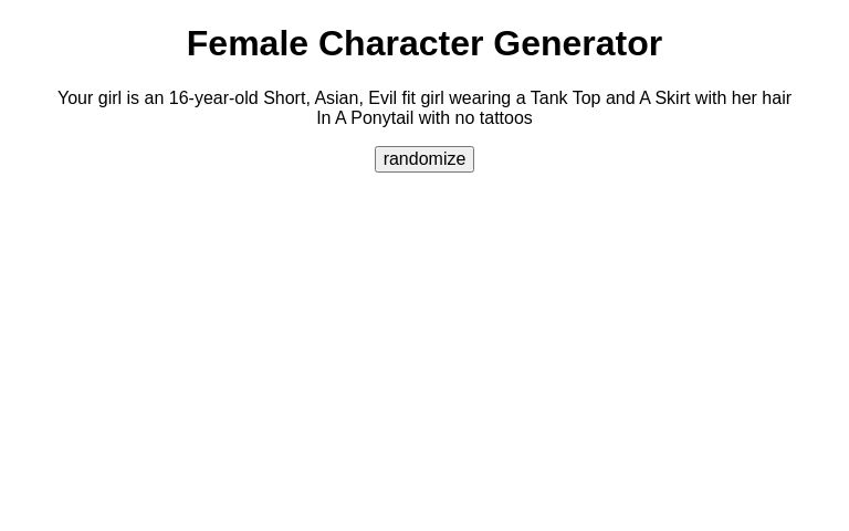 Female Character Generator
