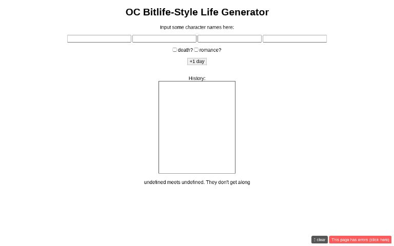 OC Bitlife-Style Life Generator